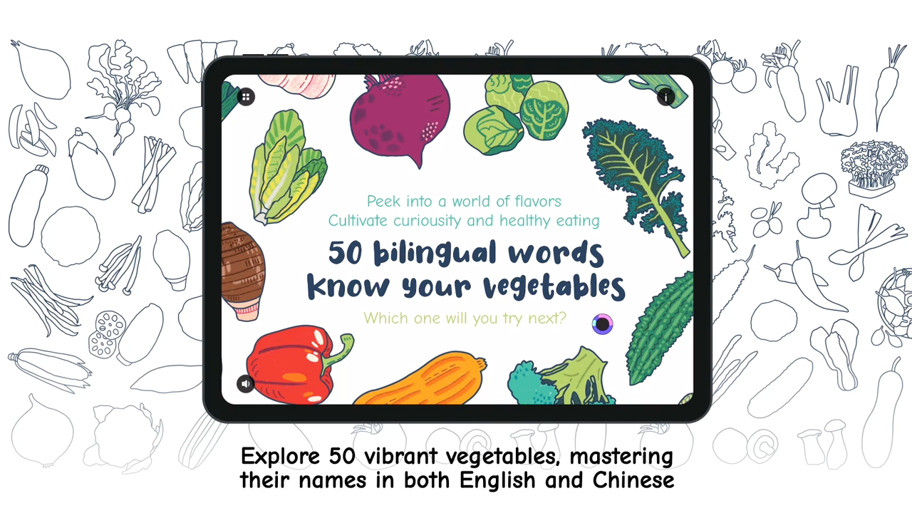 50 Bilingual Words - Know Your Vegetables – Peekabook